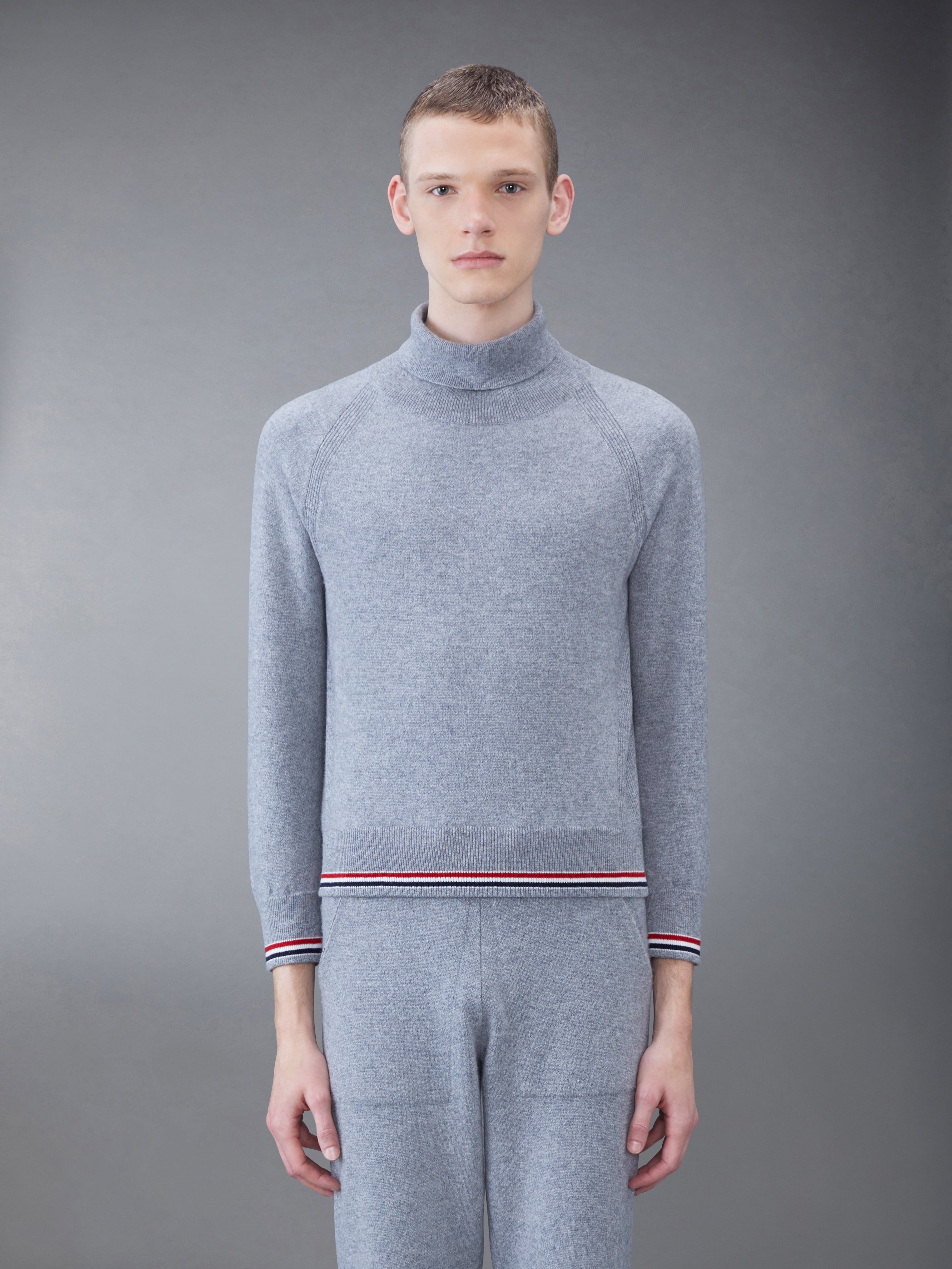 Cashmere Jersey Stripe Turtleneck & Thom Browne