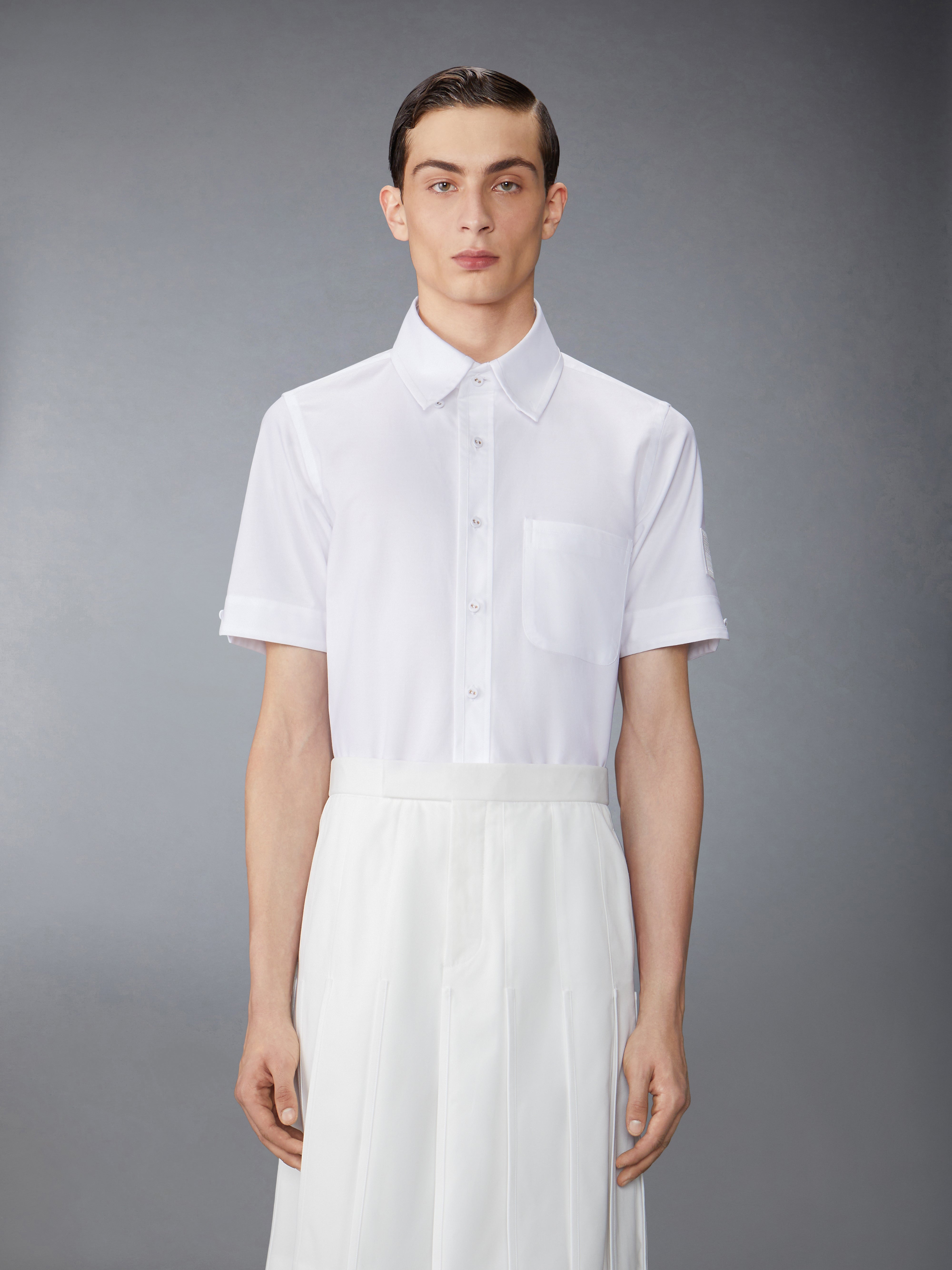 Oxford Self Tipping And Flag Patch Shirt & Thom Browne